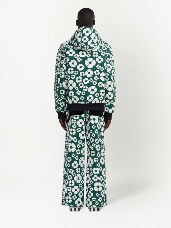 Marni X Carhartt Fora-Print Zipped Hoodie - Green | Editorialist