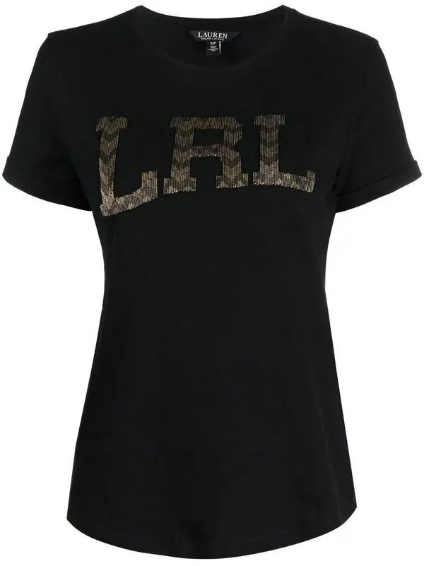 Ralph Lauren Hailly Beaded Logo T-shirt - Black