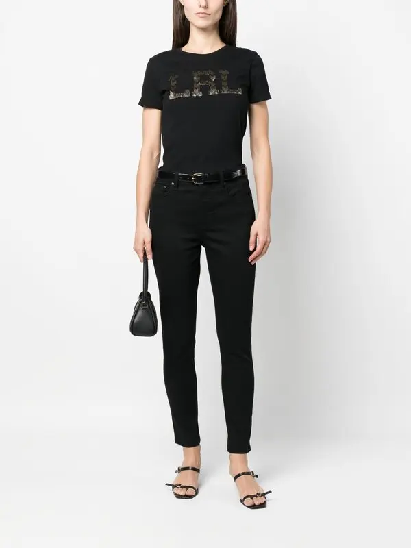 Ralph Lauren Hailly Beaded Logo T-shirt - Black