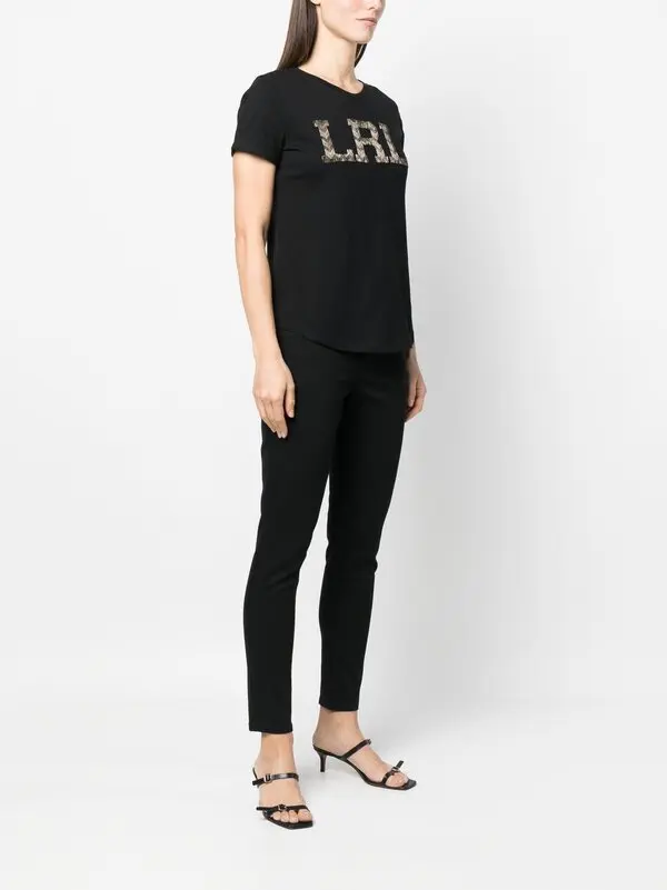 Ralph Lauren Hailly Beaded Logo T-shirt - Black