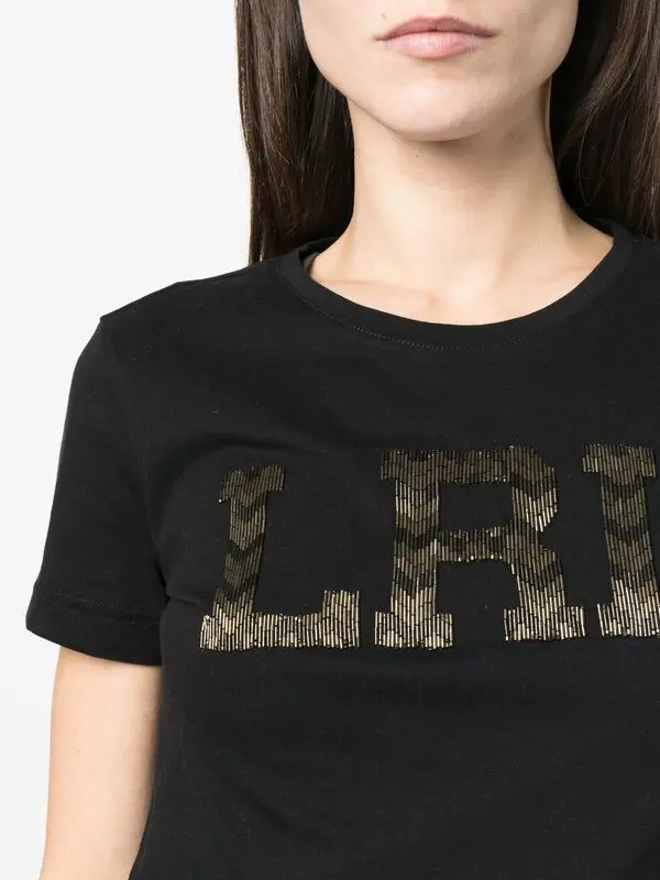 Ralph Lauren Hailly Beaded Logo T-shirt - Black