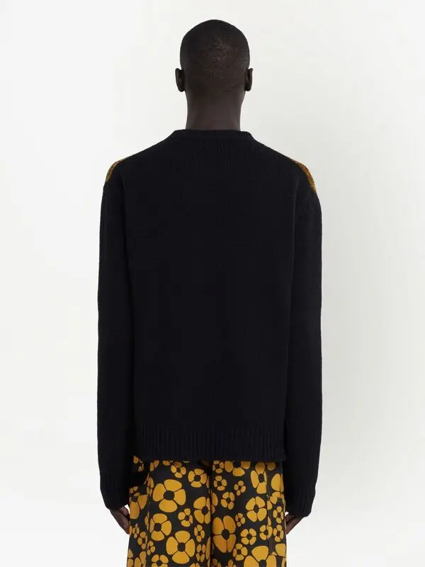 Marni Velvet-effect Logo Knit Jumper