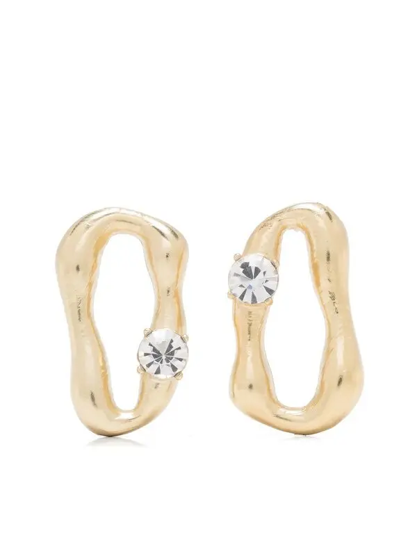 FORTE_FORTE Crystal-embellished Hoop Earrings - Gold