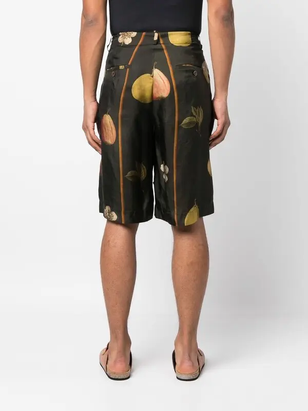 UMA WANG Graphic-print Mid-rise Shorts
