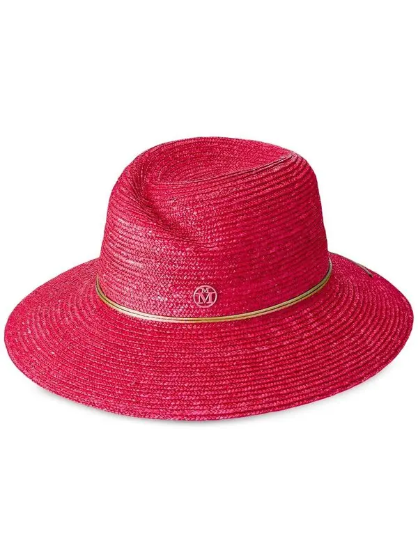 MAISON MICHEL Virginie Straw Fedora - Pink