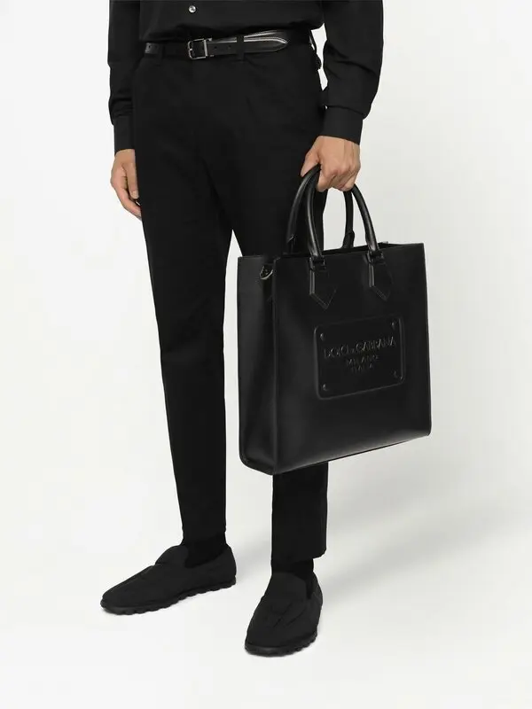 Dolce & Gabbana Logo-embossed Leather Tote Bag