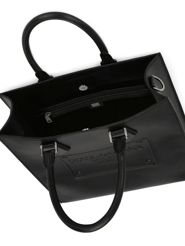 Dolce & Gabbana Logo-embossed Leather Tote Bag