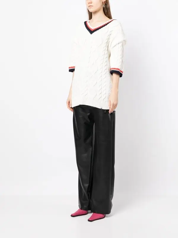 PUSHBUTTON Cable-knit Top