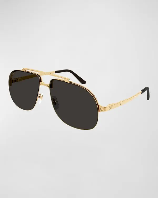 CARTIER Metal Aviator Sunglasses - Gold