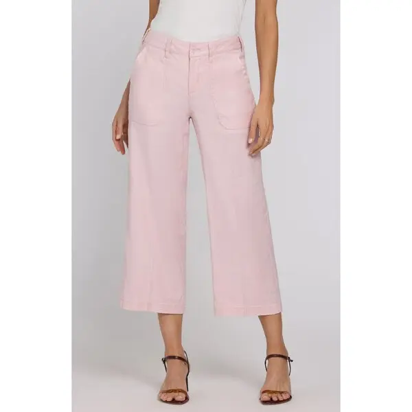 NYDJ Linen Blend Wide Leg Capri Pants - Light Lilac