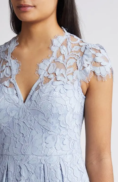 Eliza J Lace Fit & Flare Cocktail Dress In Periwinkle - 51% Off |  Editorialist