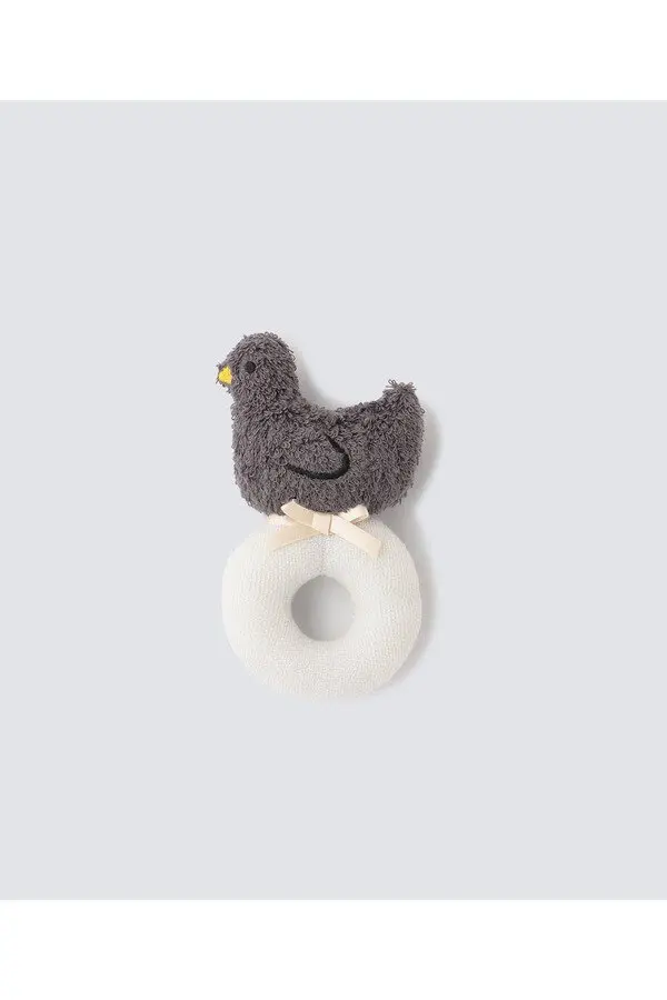 FOO TOKYO Organic Cotton Little Bird Rattle - Gray