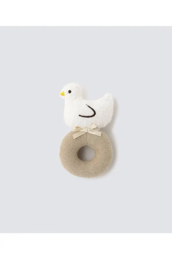 FOO TOKYO Organic Cotton Little Bird Rattle - White