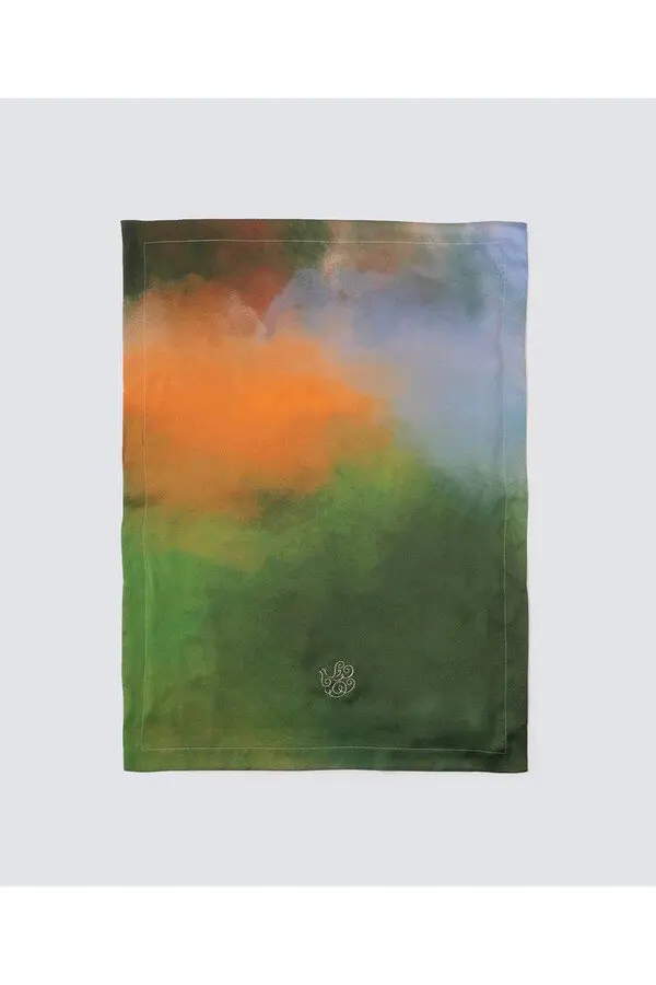 FOO TOKYO Watercolor Silk Pillowcase Misty Lake