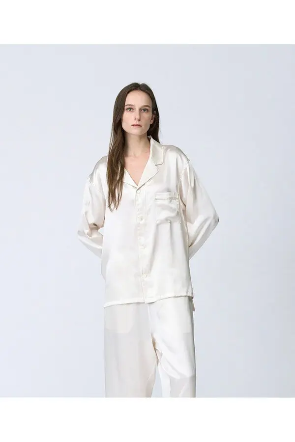 FOO TOKYO Silk Pajamas Pearl - White