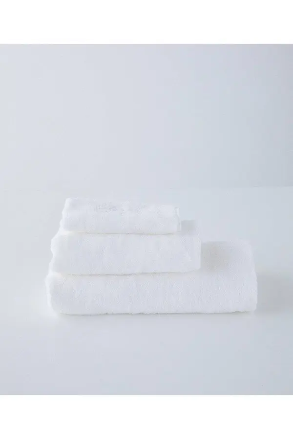 FOO TOKYO Organic Cotton Towel Bath Towel/face Towel/hand Towel 3-size Set In Same Color - White