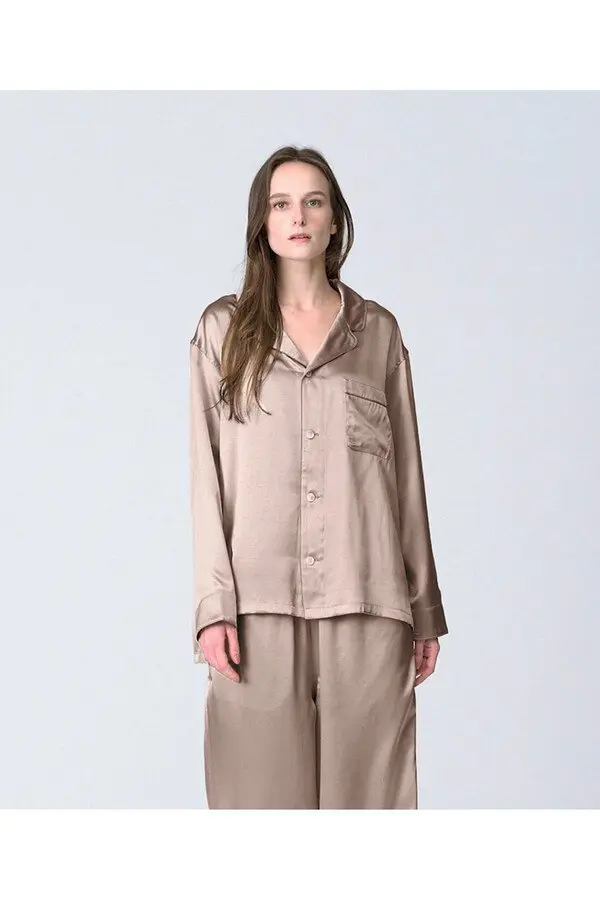 FOO TOKYO Silk Pajamas -beige - Pink