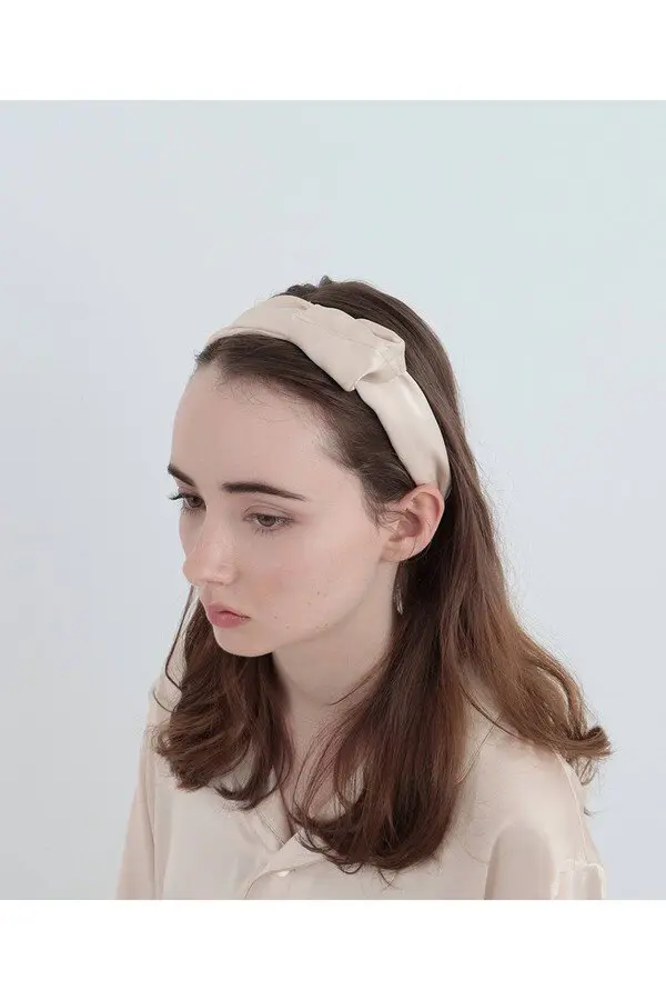 FOO TOKYO Silk Hairband With Pearl - White