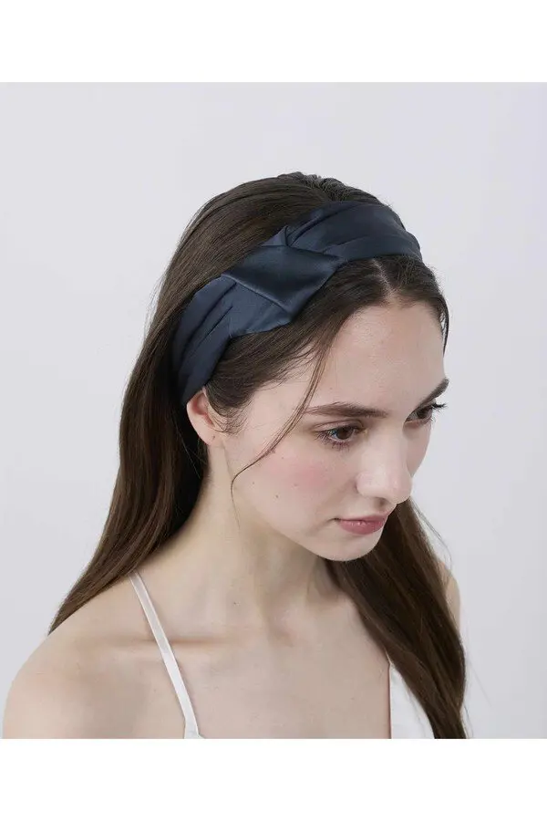 FOO TOKYO Silk Hairband - Navy