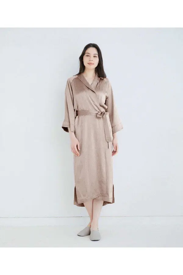 FOO TOKYO Silk Gown Beige - Pink