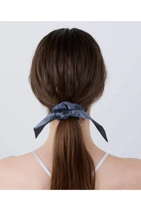 FOO TOKYO Silk Ribbon 2-way Scrunchie - Charcoal