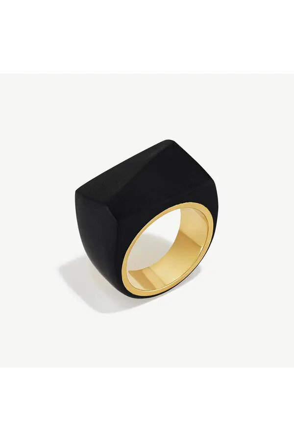SOKO Sura Horn Statement Ring - Black