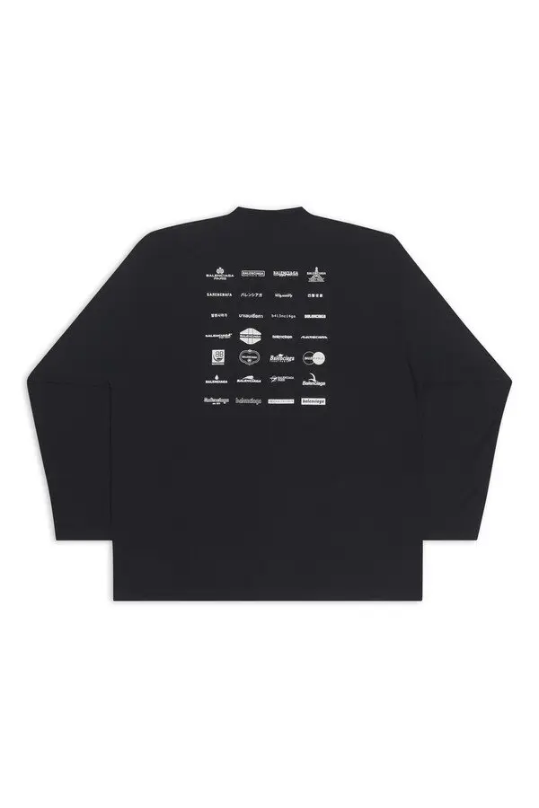Balenciaga Archives Logos Long Sleeve T-shirt Oversized
