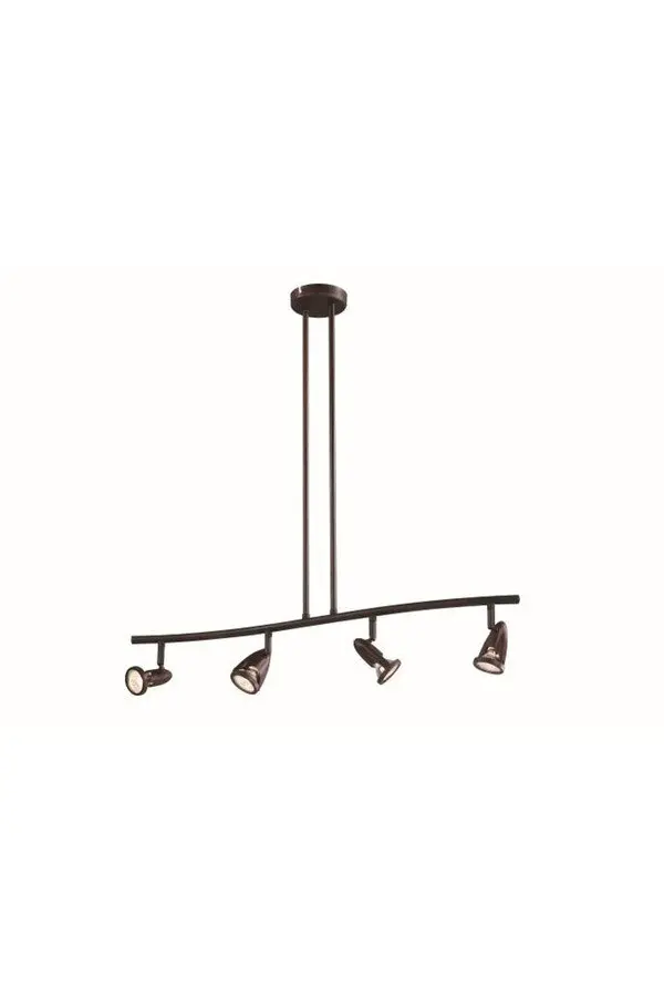 Lighting Reimagined Stin 4-shade, Adjustable Height Indoor Ceiling Track Light, 4-light, Bronze, Oil-rubbed Bronze, 6.5h Pmex - Red