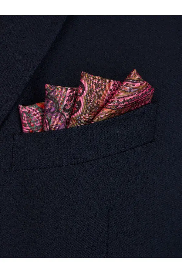 Etro Printed Silk Pocket Square