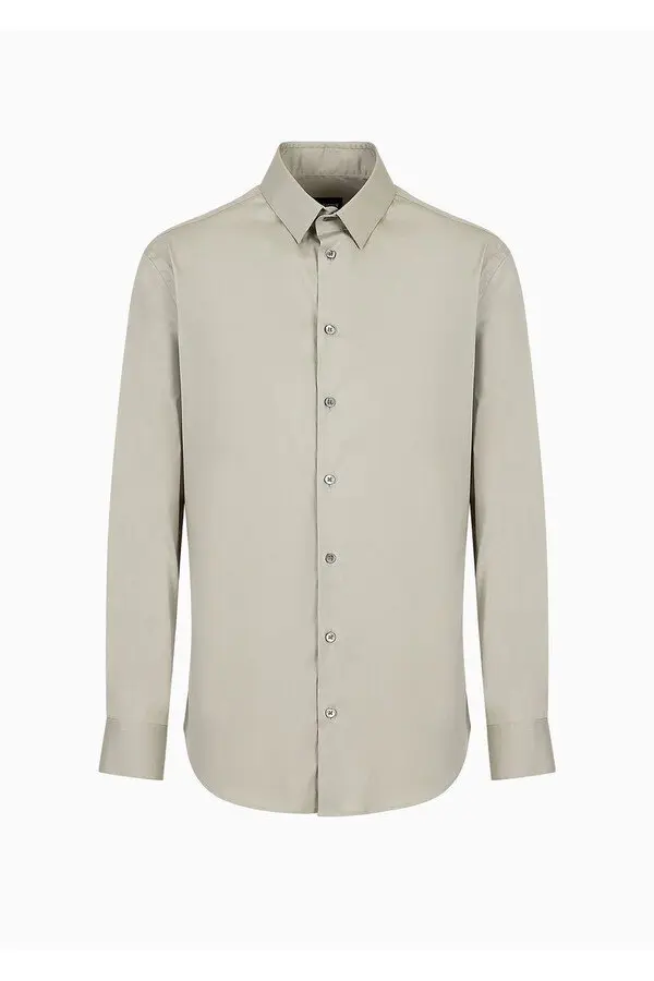 Giorgio Armani Plain-knit Stretch Cotton Shirt