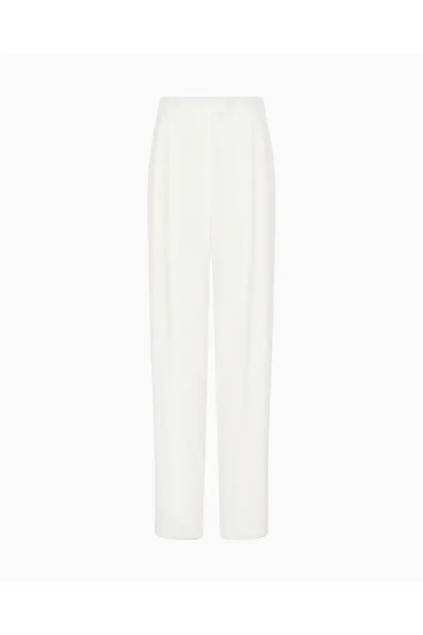 Emporio Armani Envers-satin Palazzo Trousers - White