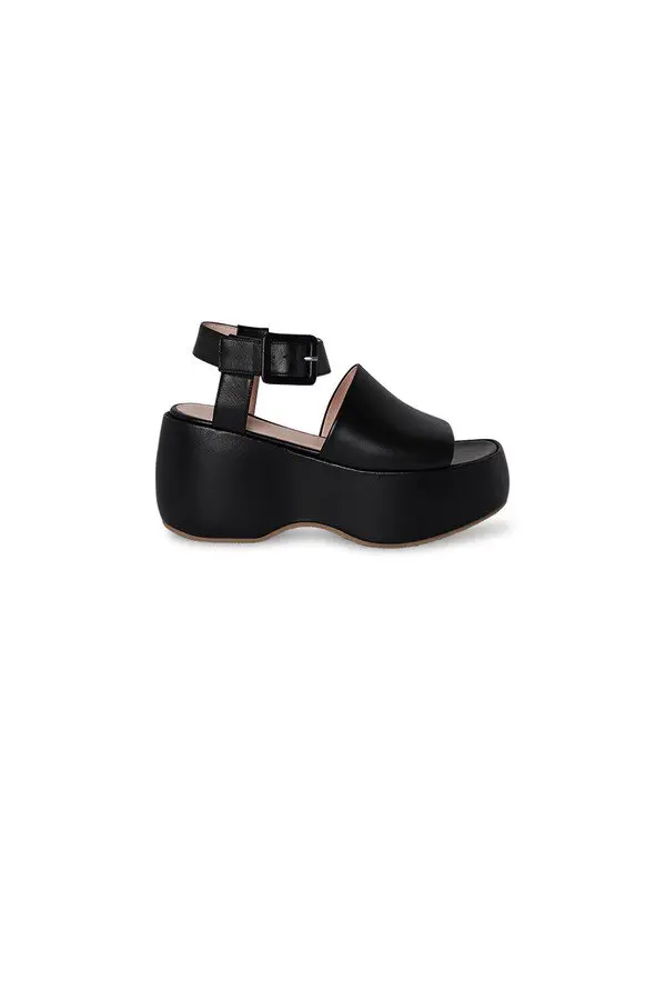 Rosetta Getty Platform Clog Sandal - Black