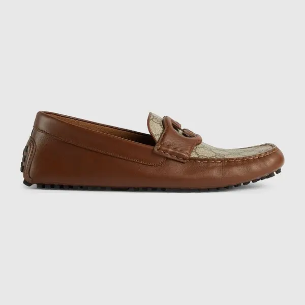 Gucci Driver With Interlocking G Leather - Brown | Editorialist display picture 3