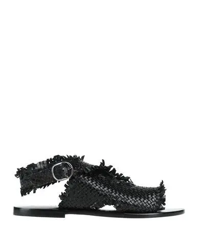 STRATEGIA Leather Sandals - Black