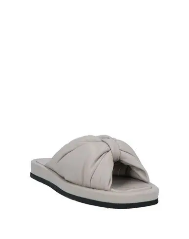STRATEGIA Leather Slide Sandals - Beige