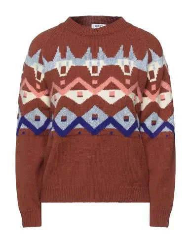 LIU •JO Multicolor Patterned Sweater - Brown