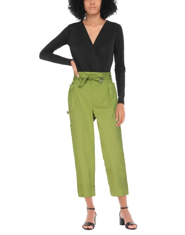 High Tapered Woven Pants - Green