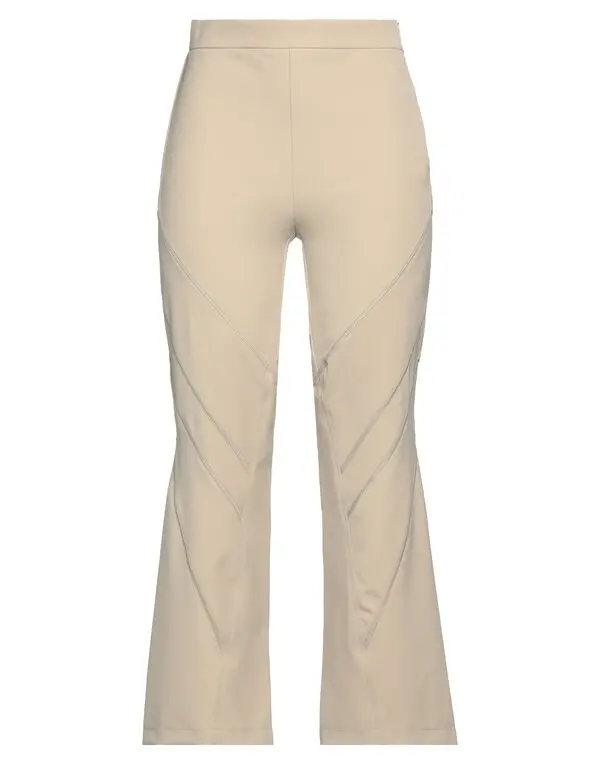 High Flared Leg Pants - Sand