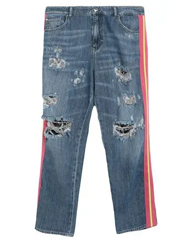 BLUGIRL Distressed Mom Jeans - Blue