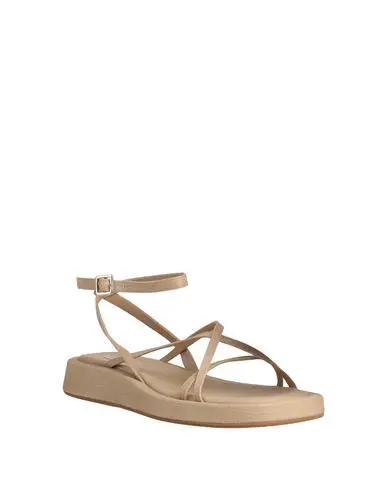 GIA / RHW Textile Ankle Strap Sandals - Beige