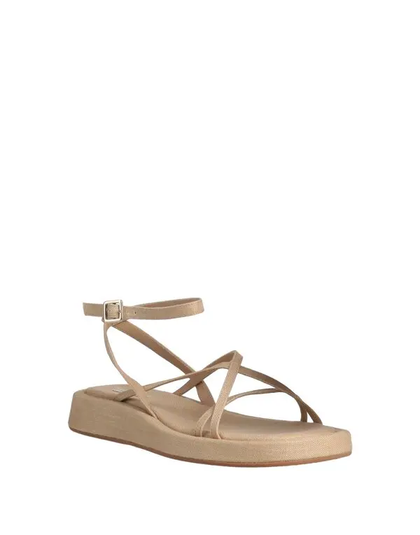GIA / RHW Textile Ankle Strap Sandals - Beige