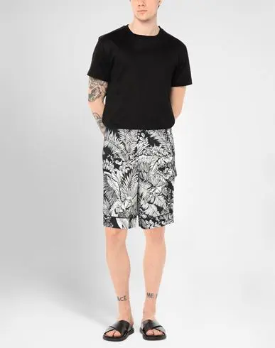Palm Angels Floral Print Bermuda Shorts - Black