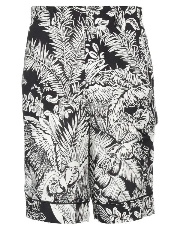 Palm Angels Floral Print Bermuda Shorts - Black