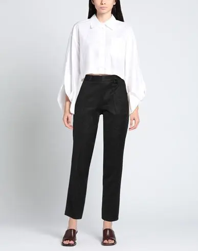 GAËLLE PARIS Tapered Lamé Pants - Black