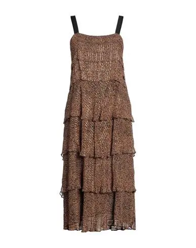 Pinko Flared Midi Dress - Brown