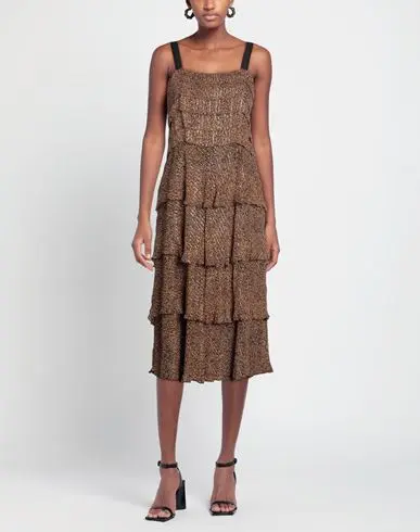 Pinko Flared Midi Dress - Brown
