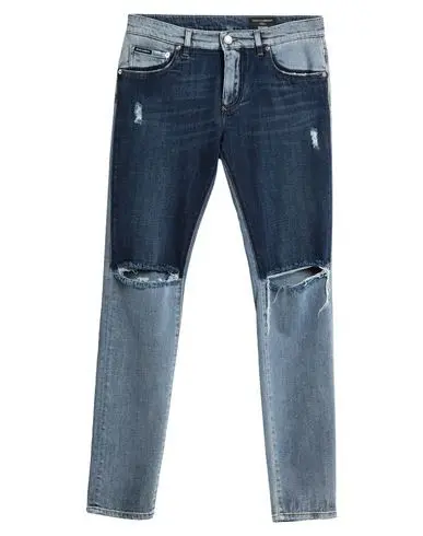 Dolce & Gabbana Skinny Jeans With Leather Trims