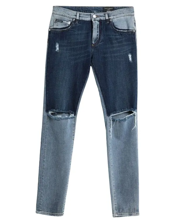 Dolce & Gabbana Skinny Jeans With Leather Trims
