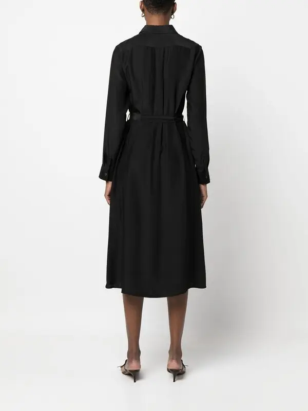 P.a.r.o.s.h Belted Silk Shirt Dress