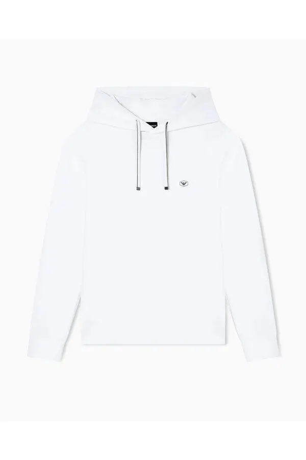 Emporio Armani Hooded Micro Logo Sweatshirt - White